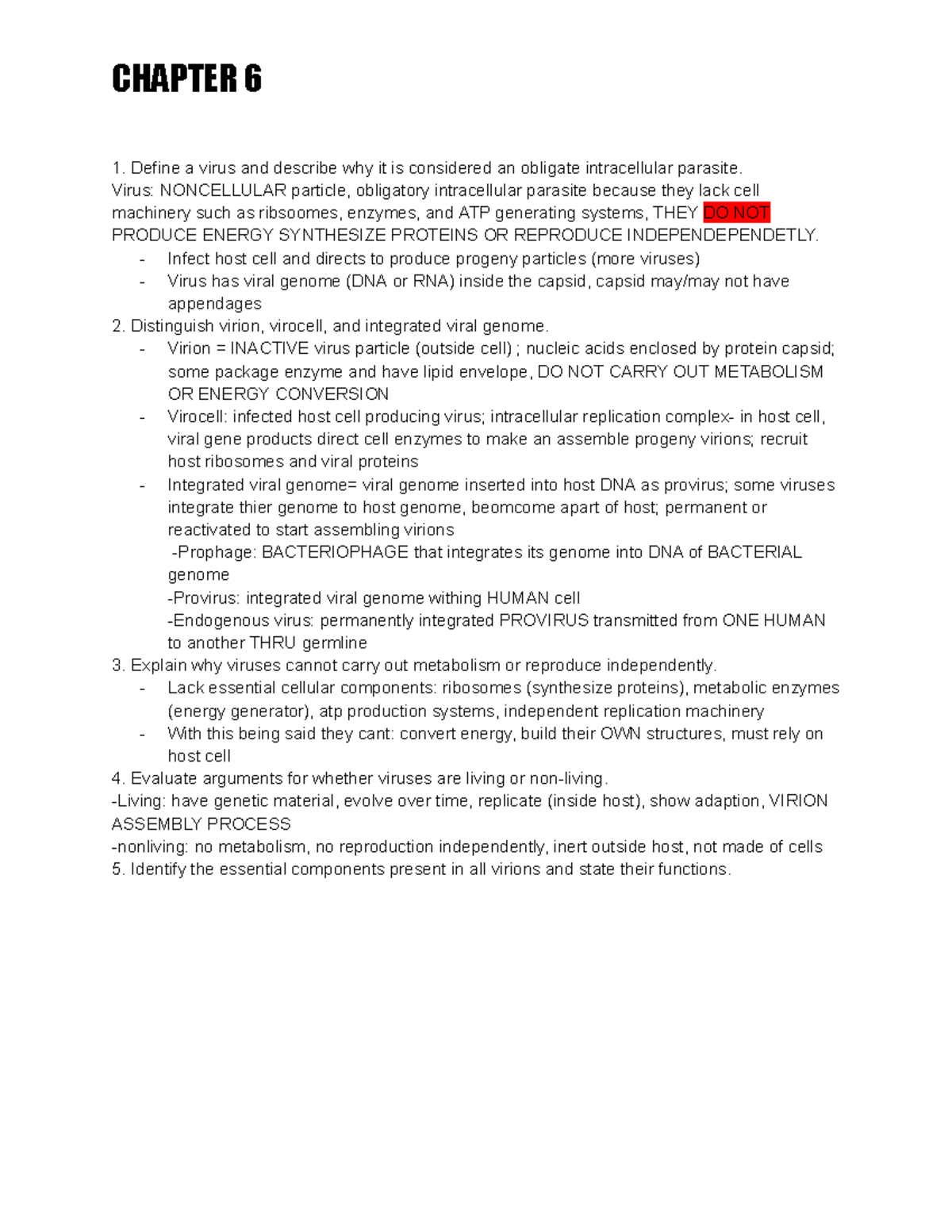 Microbio Study Guide: Chapter 6 - Viruses, Viroids, and Prions - Studocu