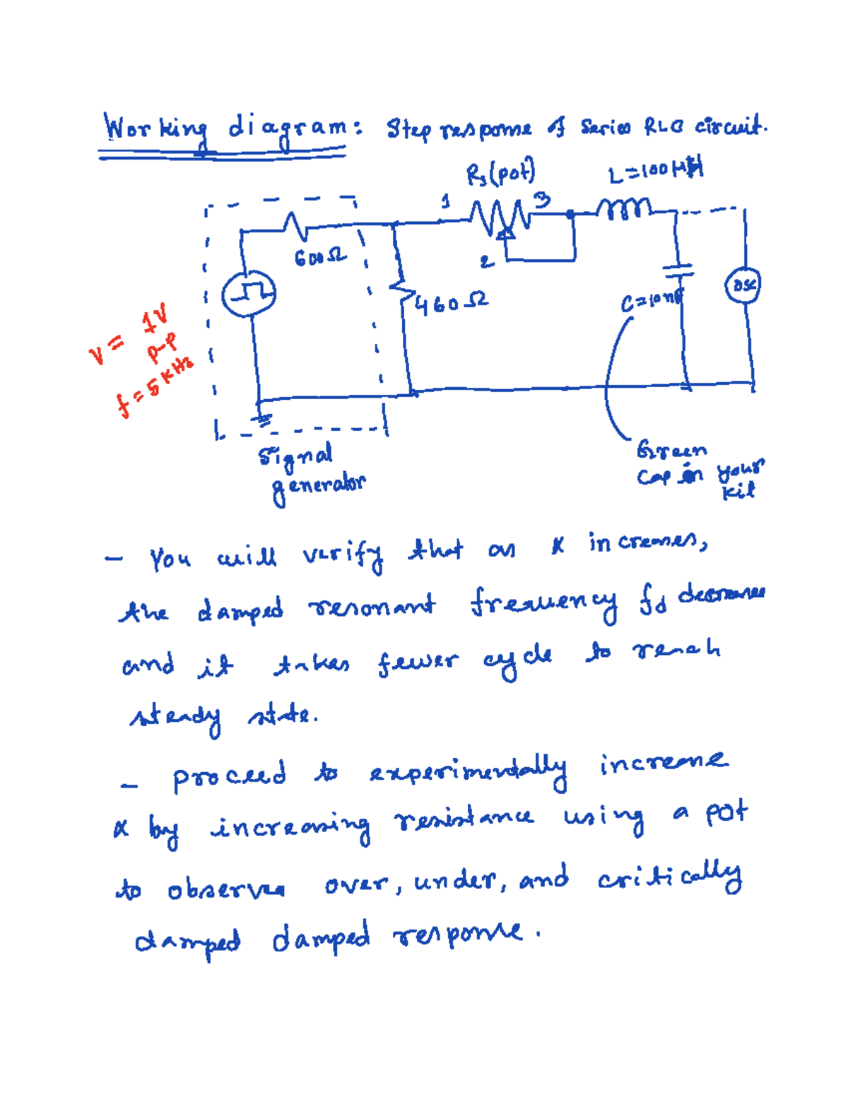 Lab 6: Step Response Analysis of Series RLC Circuit - Studocu