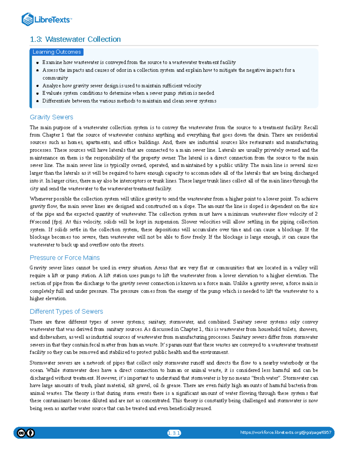 1.3: Wastewater Collection System Overview and Maintenance Techniques ...