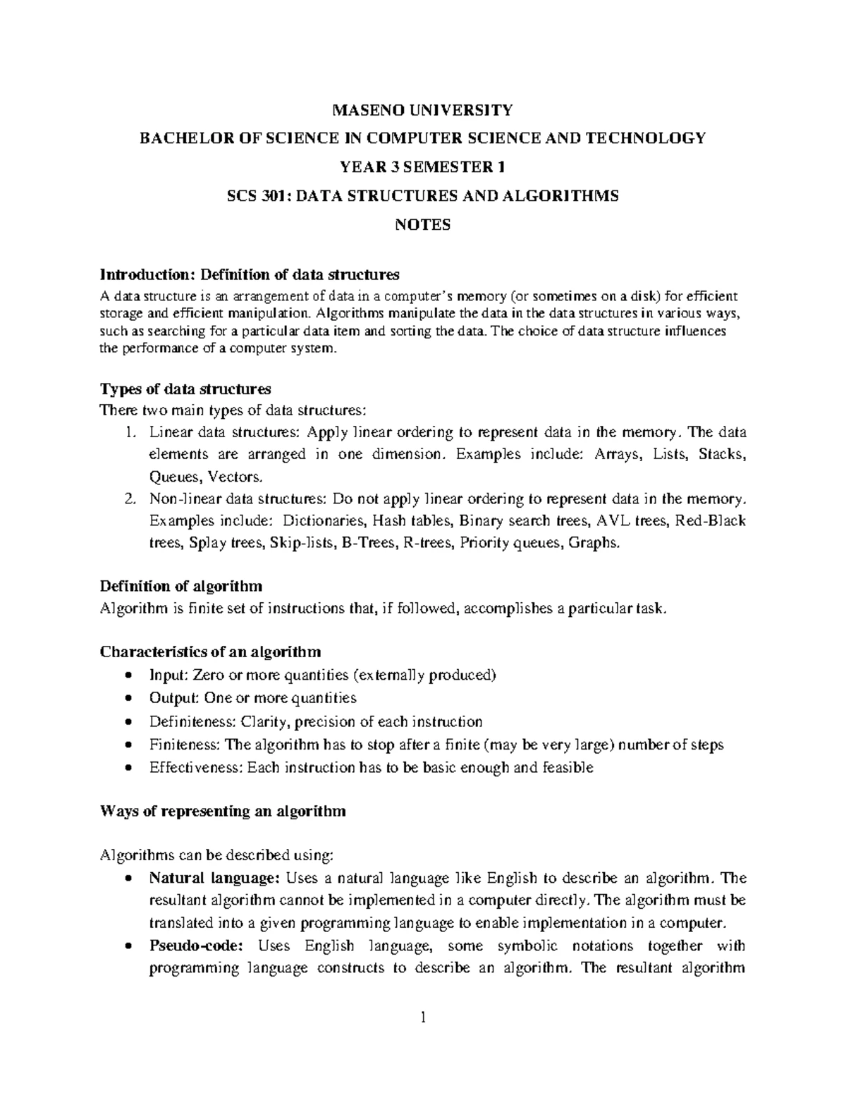 Computer Studies Notes AND Topical Questions Booklet - FORM ONE NOTES ...