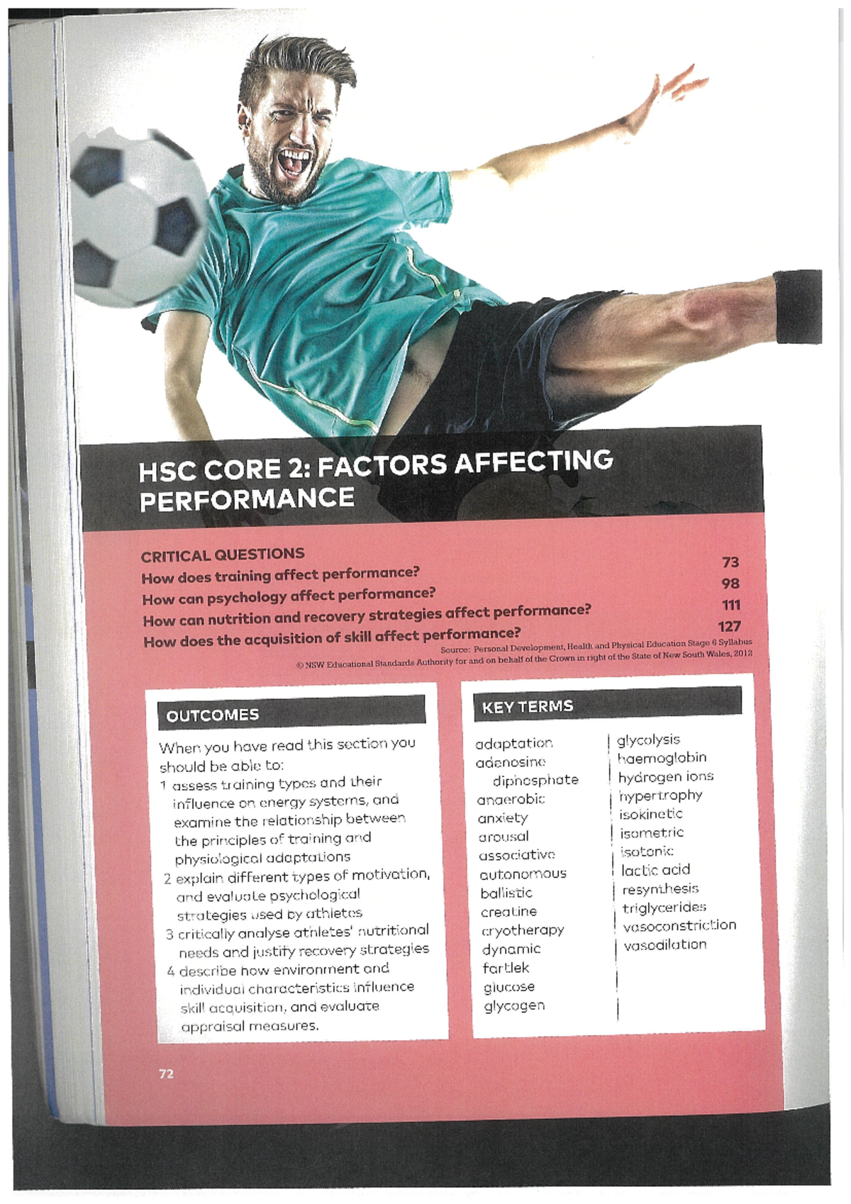 HSC PDHPE CORE 2: Factors Influencing Athletic Performance - Studocu