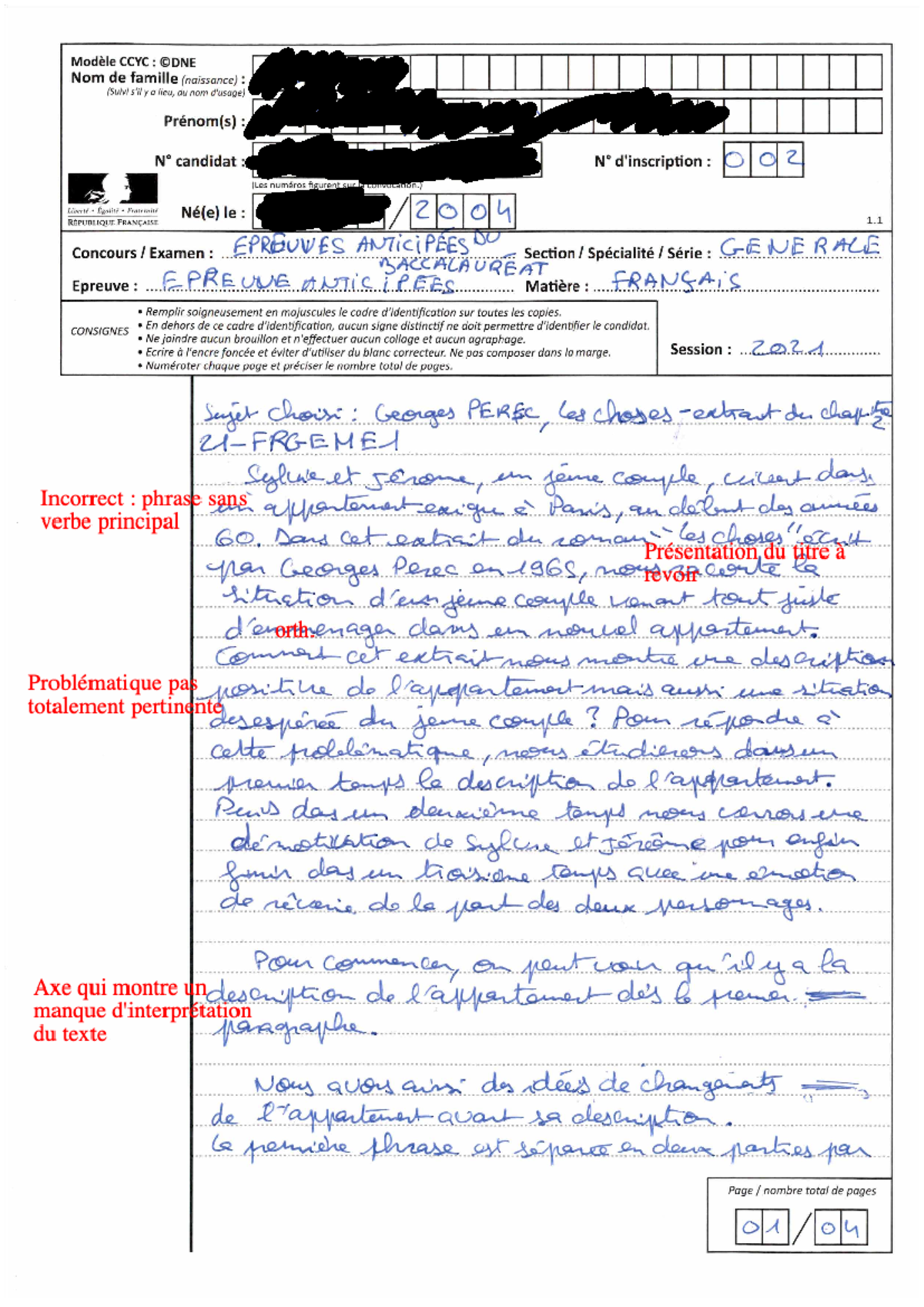 Exemple examen BAC de français session 2021 - Français - Studocu