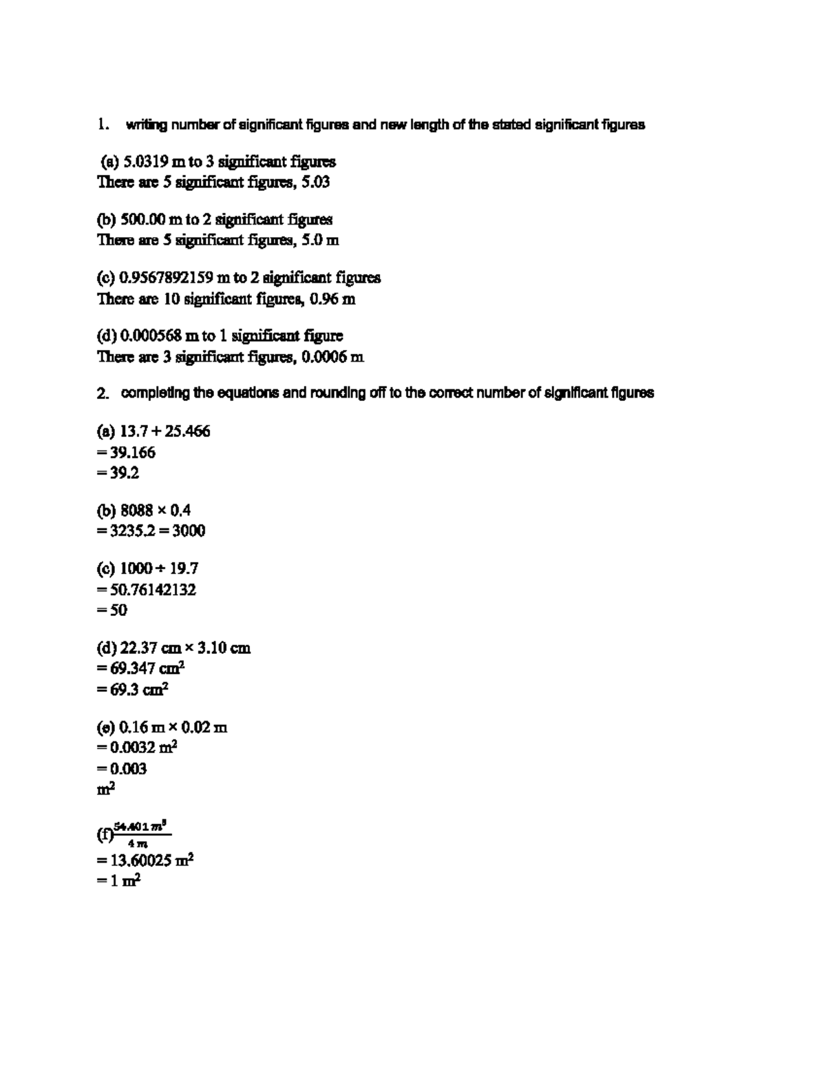 Significant Figures and Uncertainties in Measurements (Course Code: 88888) - Studocu
