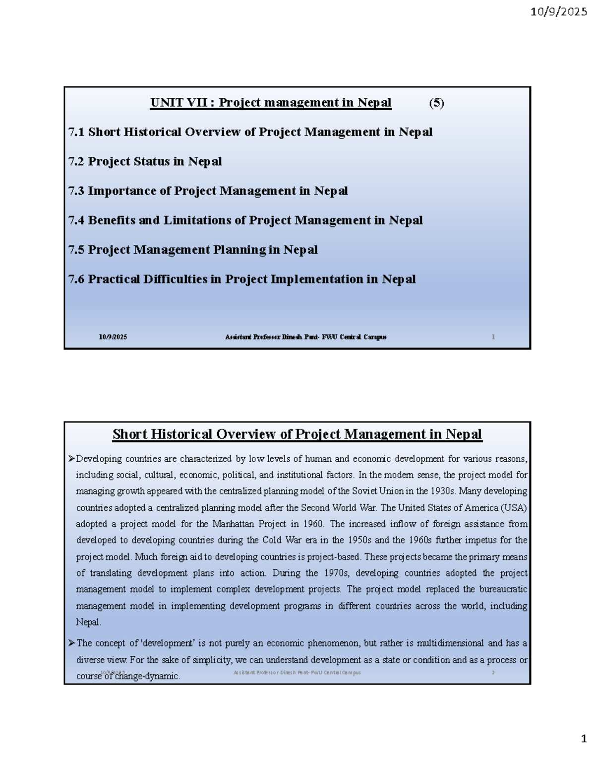 Chapter 7: Project Management in Nepal (FWU) - Overview, Status, and ...