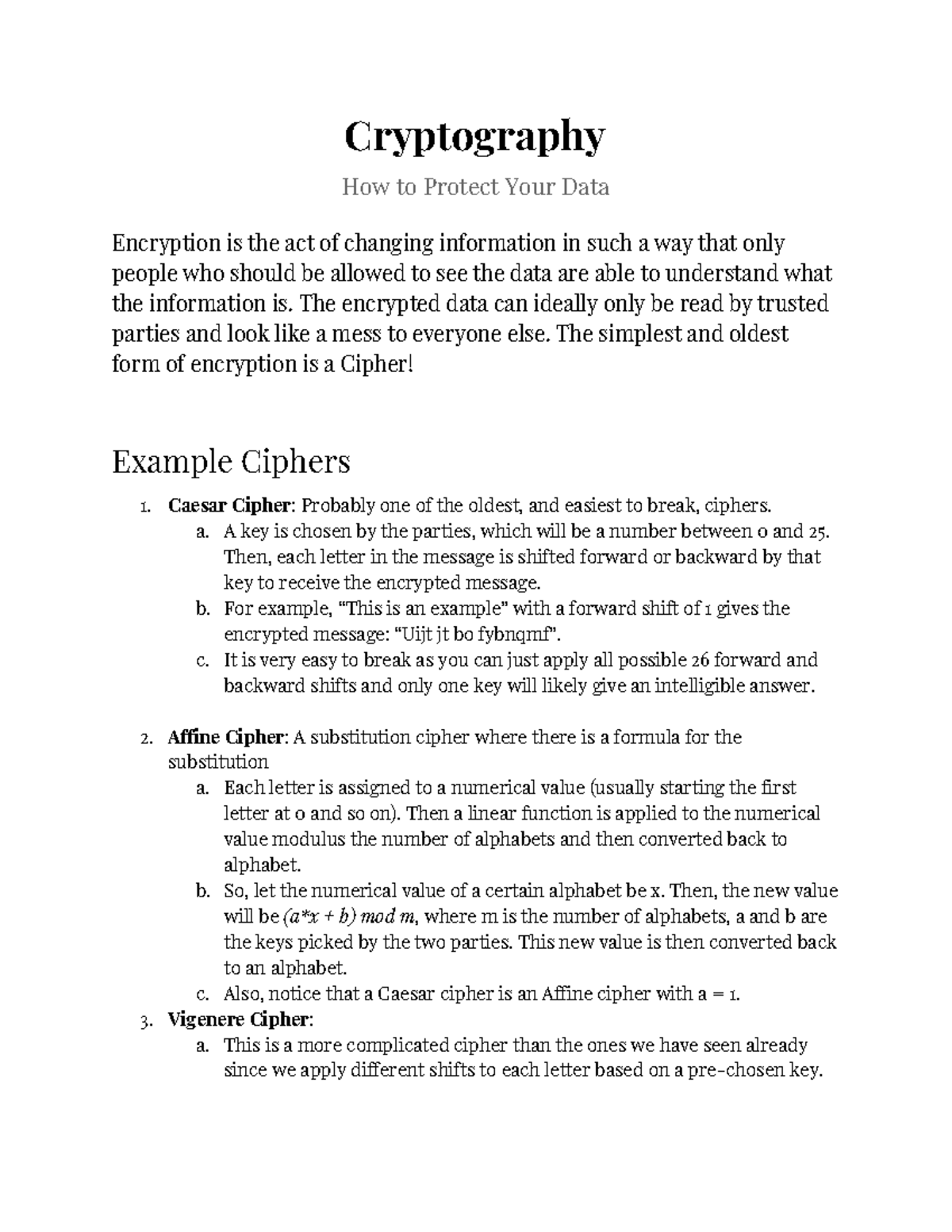 Book-2-Cryptography - Cryptography Basics - Cryptography How to Protect Your Data Encryption is ...