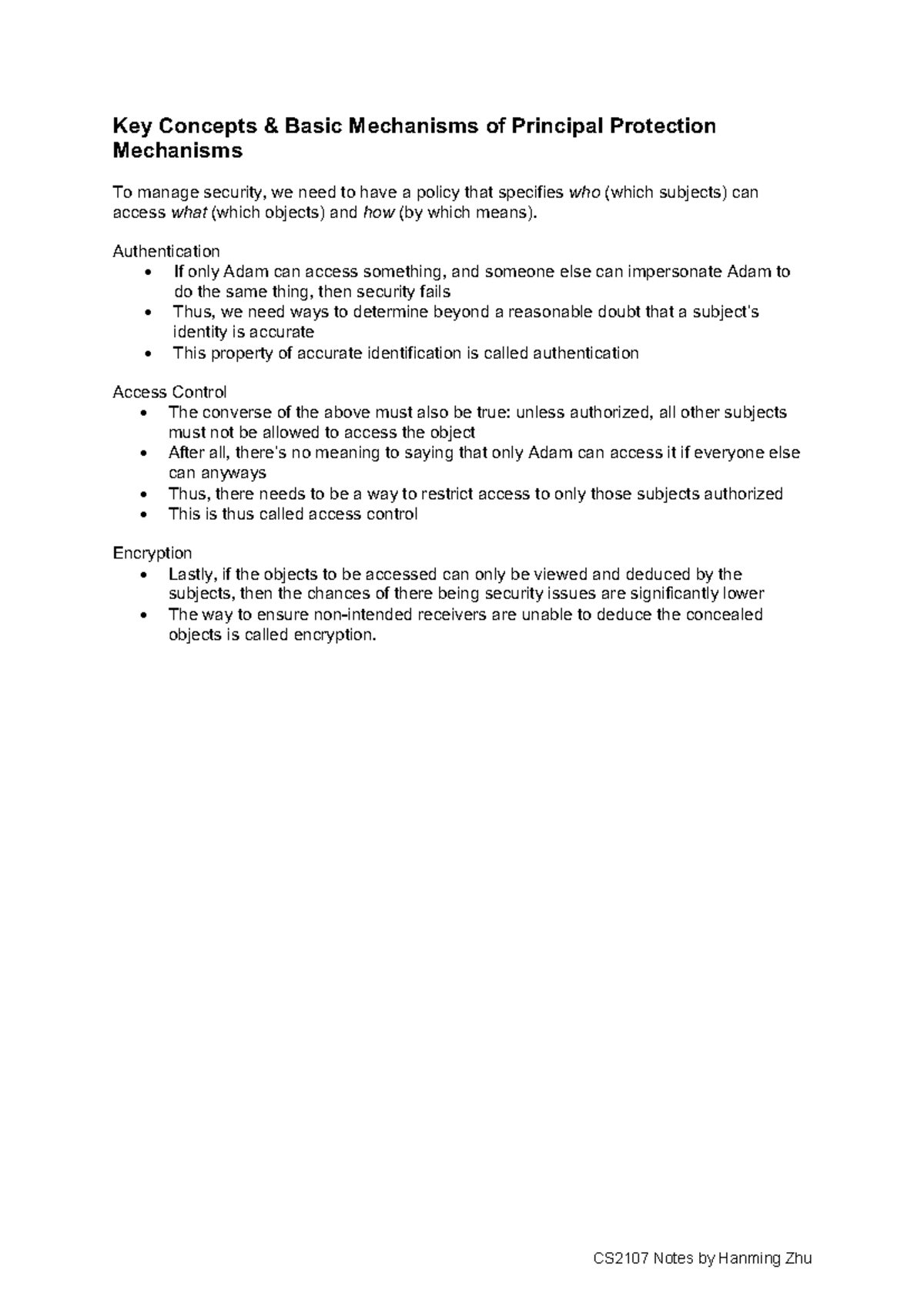 Chapter 2 - Cryptography and Encryption - CS2107 - NUS - Studocu