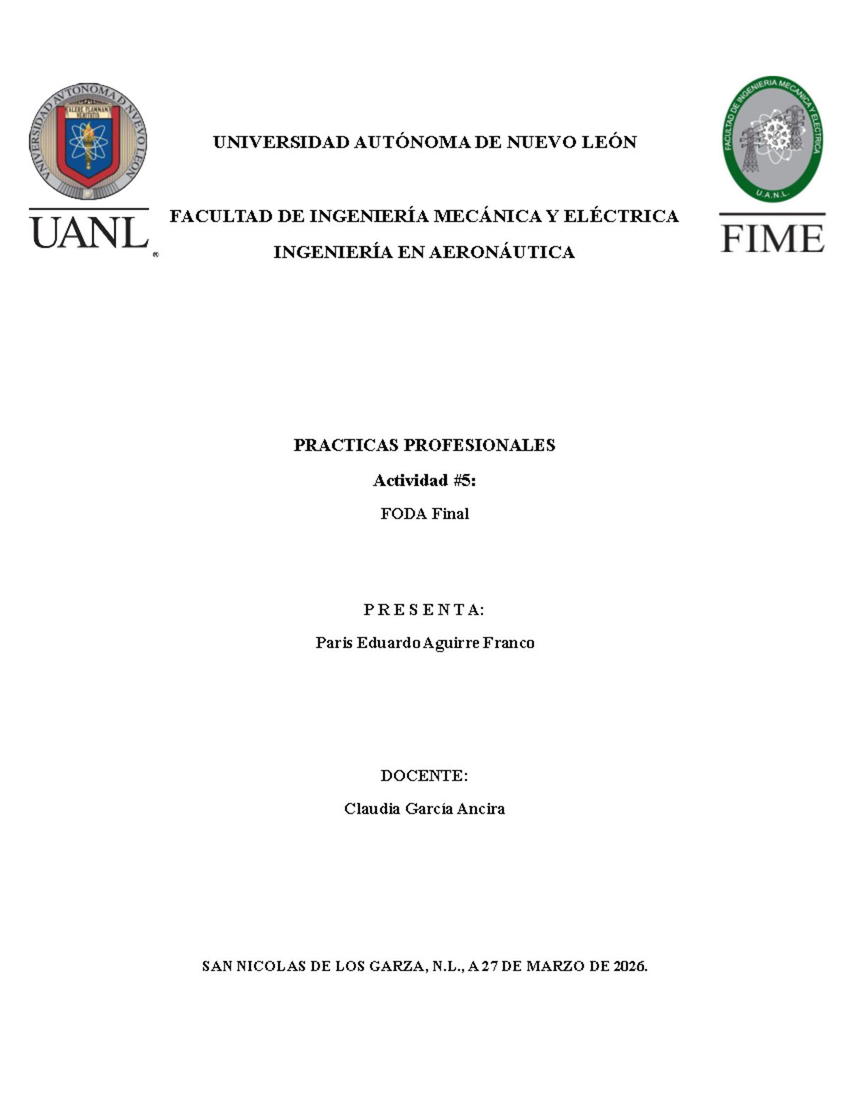 FODA Final Analysis for PEAF 2019 870: Professional Development ...