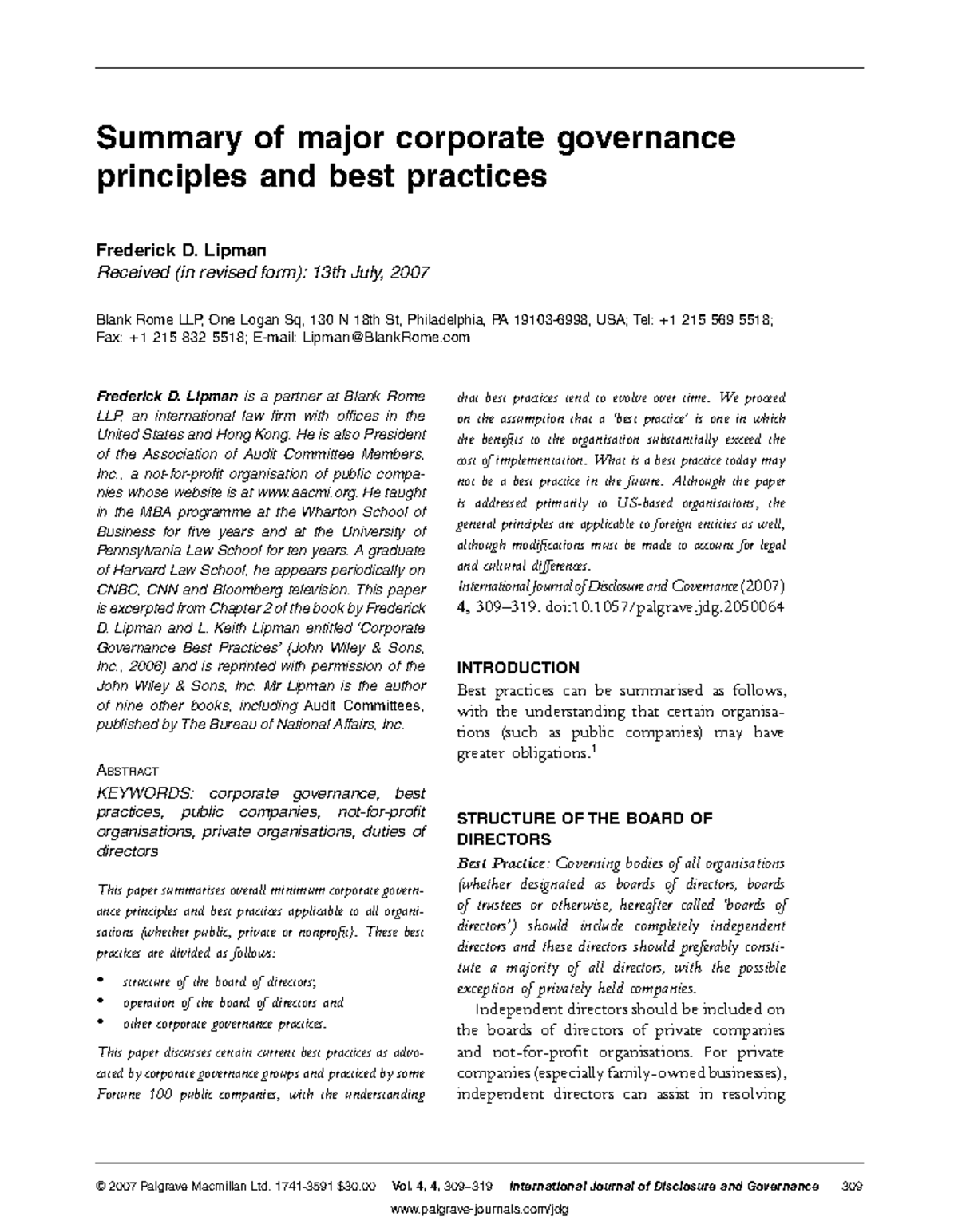Corporate Governance Best Practices: A Comprehensive Overview - Studocu