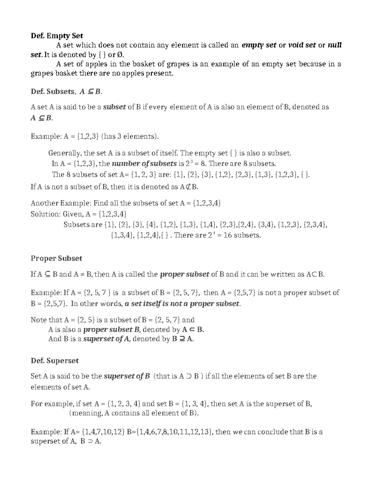Set Operations and Venn Diagrams: Understanding Subsets and Supersets ...