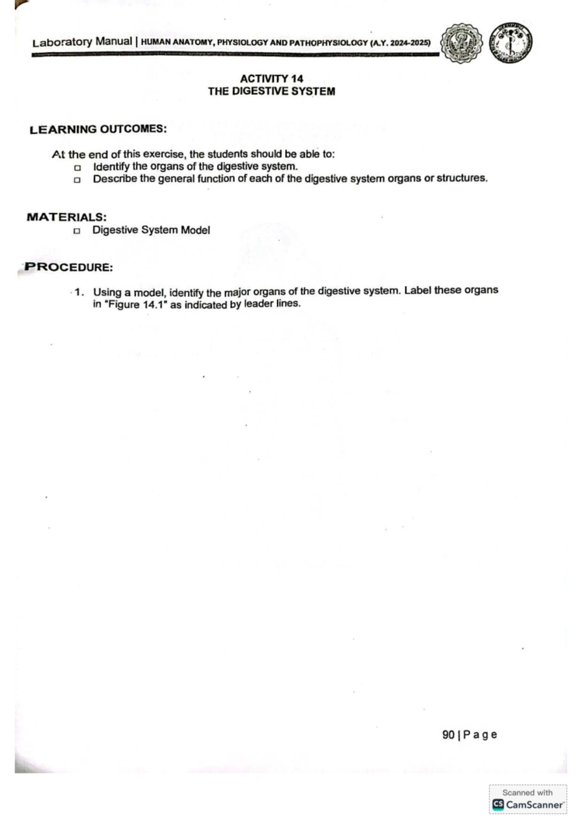 Laboratory Manual I: Digestive System (HUMAN ANATOMY & PHYSIOLOGY ...
