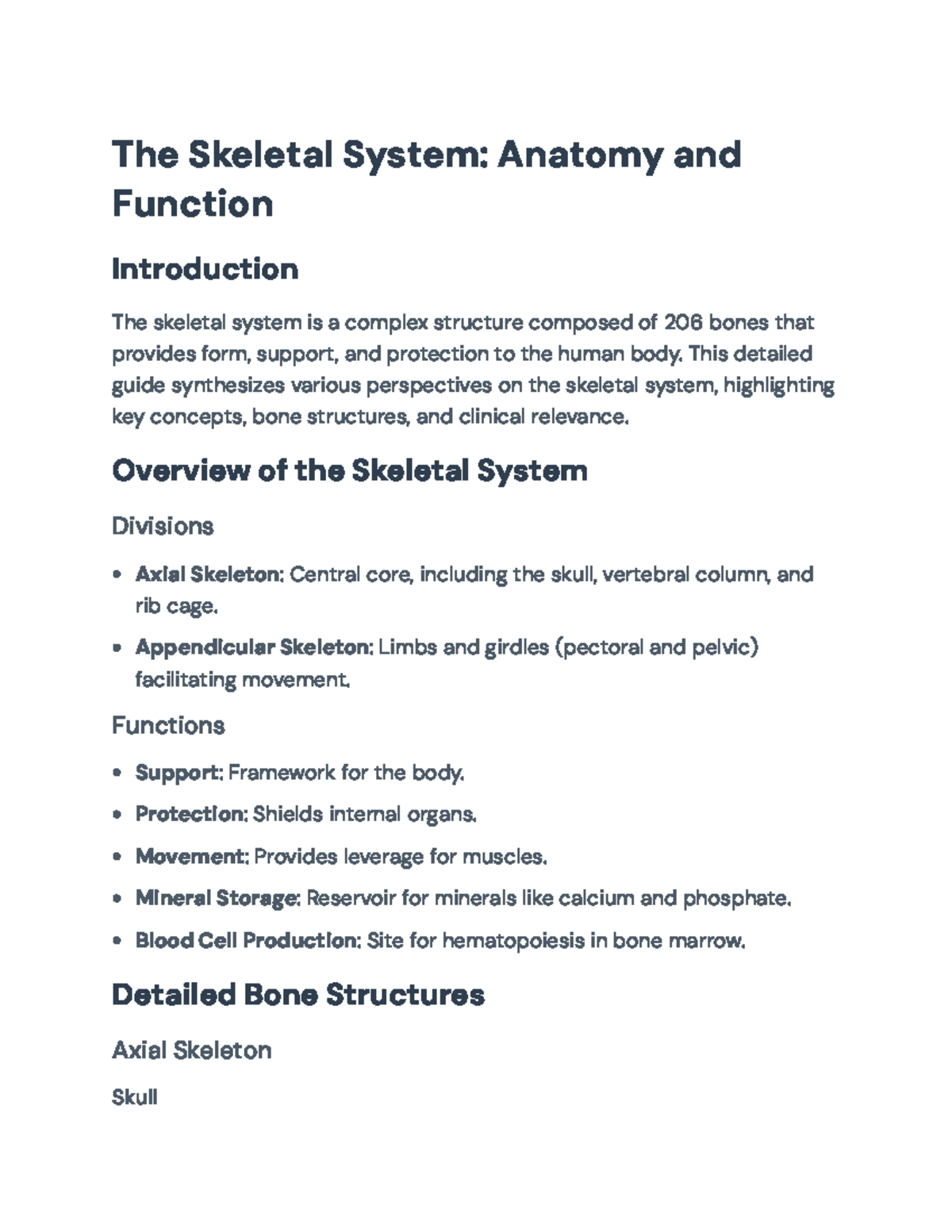 Skeletal System Overview: Anatomy, Functions, and Clinical Insights ...