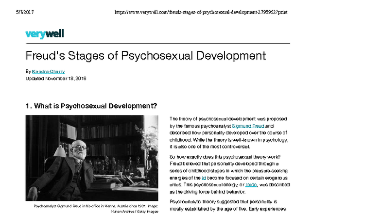 Freud's Psychosexual Development Stages: An Overview - Studocu