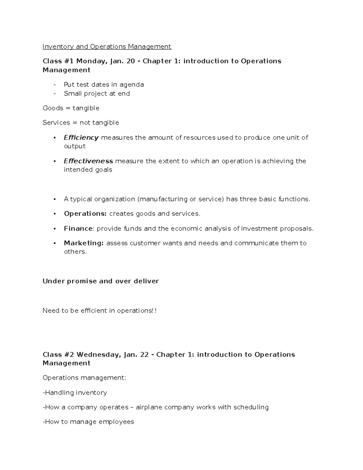 Inventory and Operations Management - 20 - Chapter 1: introduction to ...