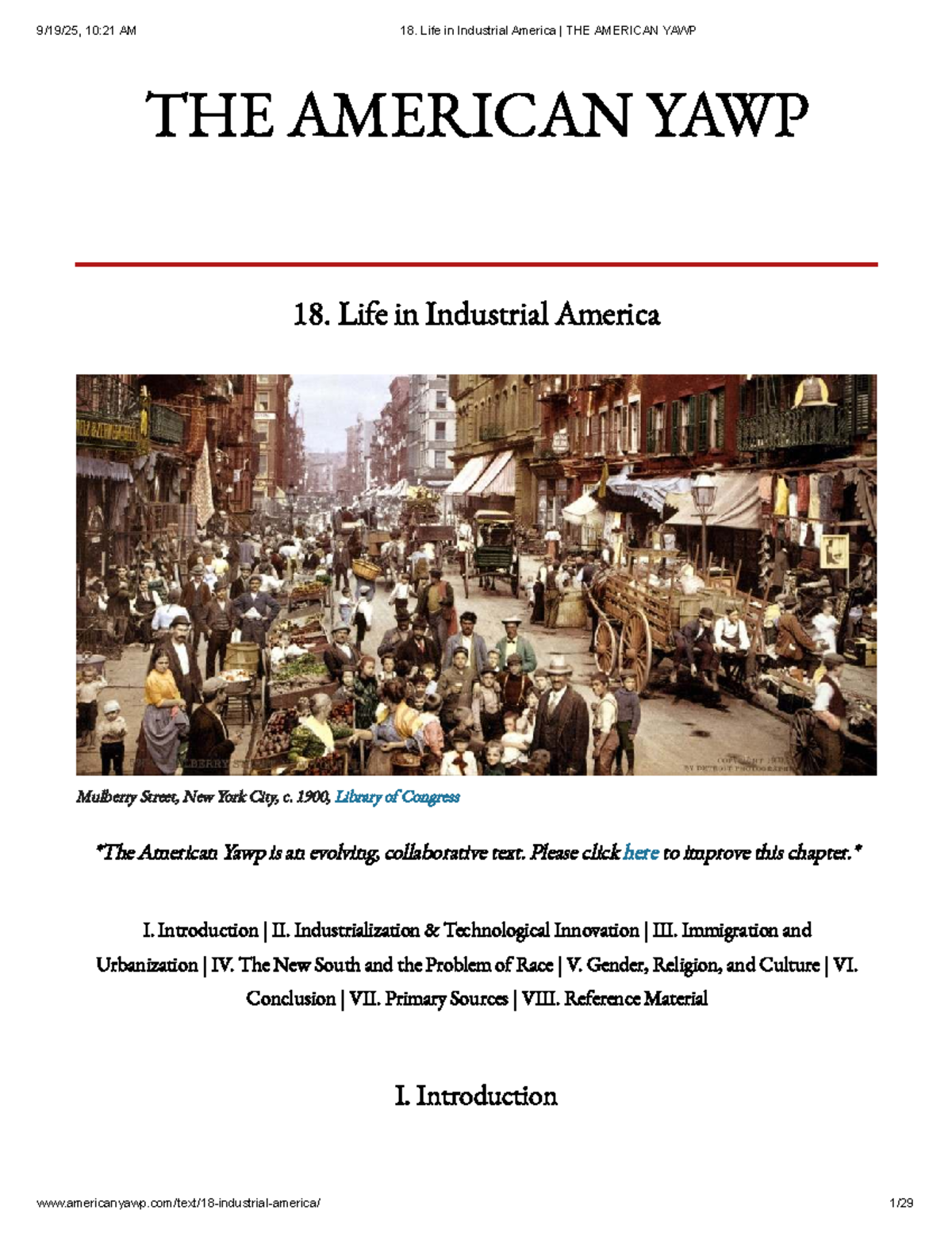 Chapter 18: Life in Industrial America - The American Yawp - Studocu