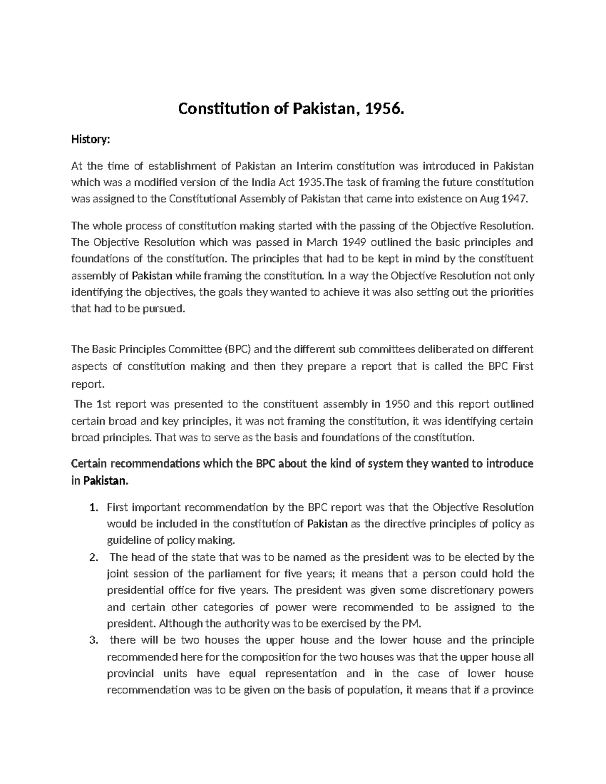 History of the Constitution of Pakistan (1956) - A Comprehensive ...
