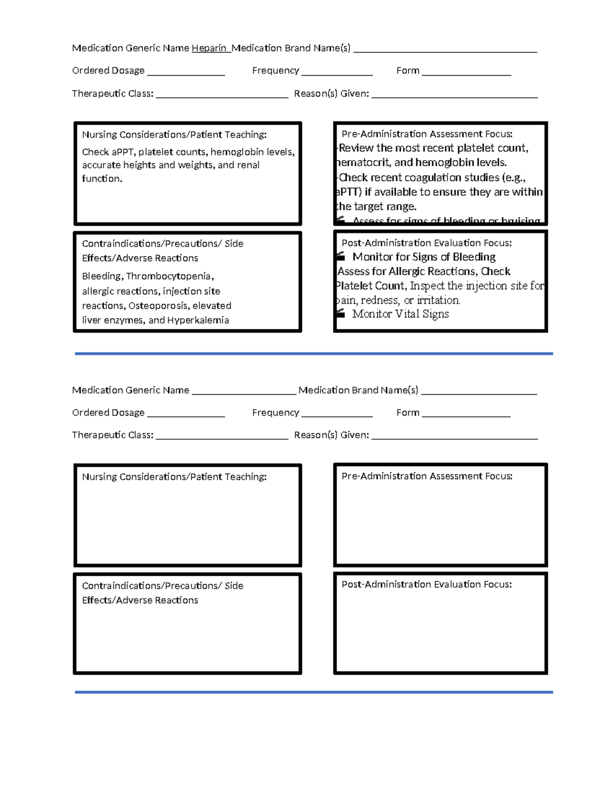 VW Med Card Template Standard Final - Medication Generic Name Heparin ...