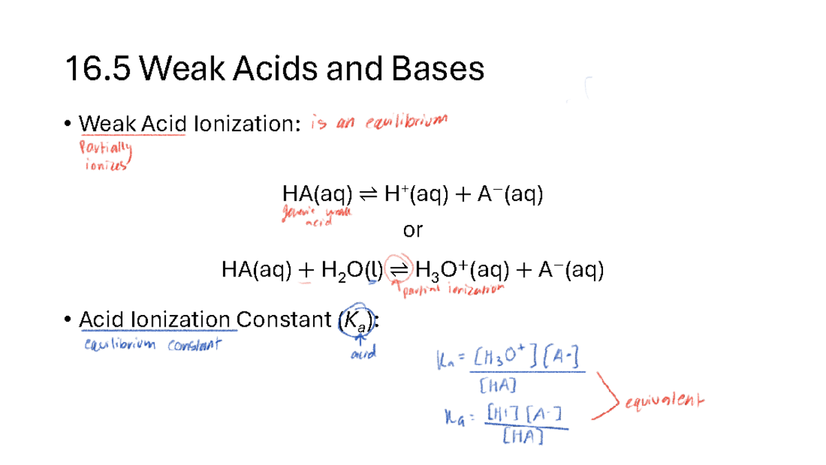 pH Calculations and Equilibrium for Weak Acids and Bases - Chem 101 ...