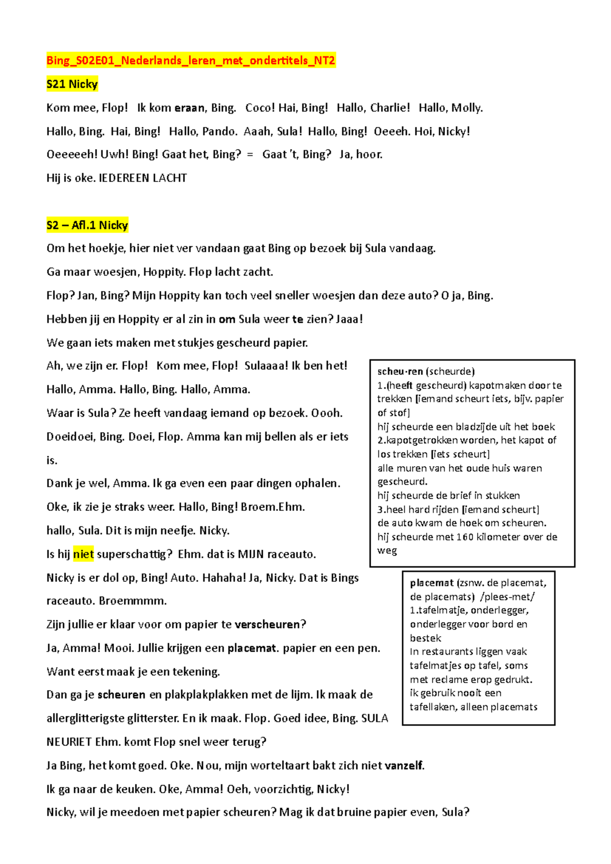 Bing S02E01: Nederlands Leren met Ondertitels NT2 - Nicky's Avontuur ...