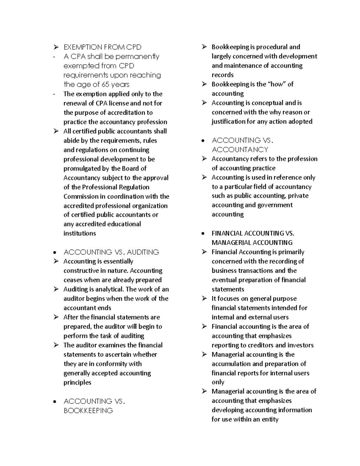 Basic Accounting Review Notes for CPA 101 with CPD Insights - Studocu