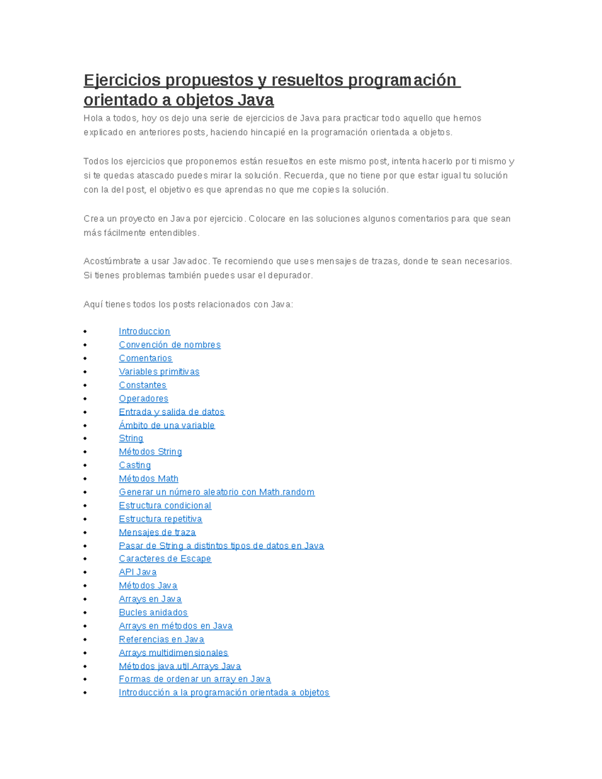 EJercicios Java - Ejercicios propuestos y resueltos programación ...