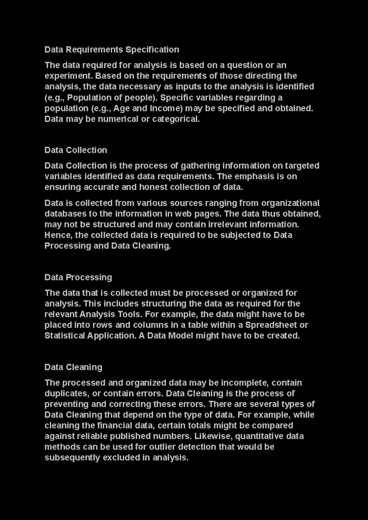 Big Data (BD101): Concise Notes on Data Requirements & Analysis - Studocu
