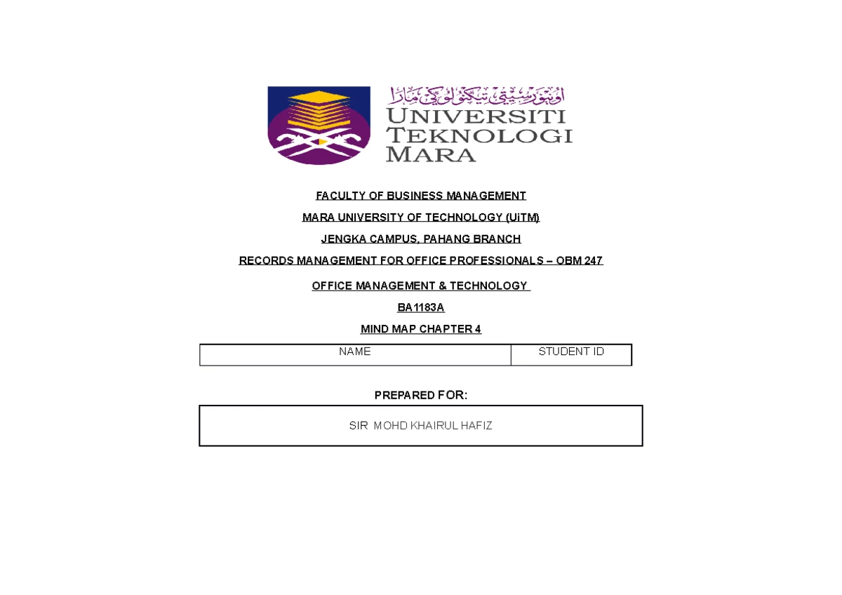 OBM247 Records Management Course Outline (March-August 2025) - Studocu