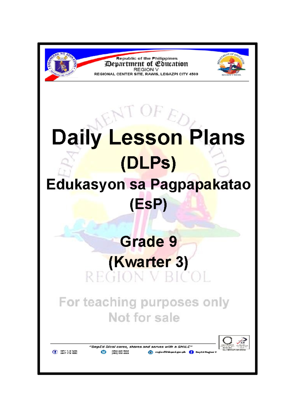 EsP 9 Daily Lesson Plans for the 3rd Quarter on Katarungang Panlipunan ...
