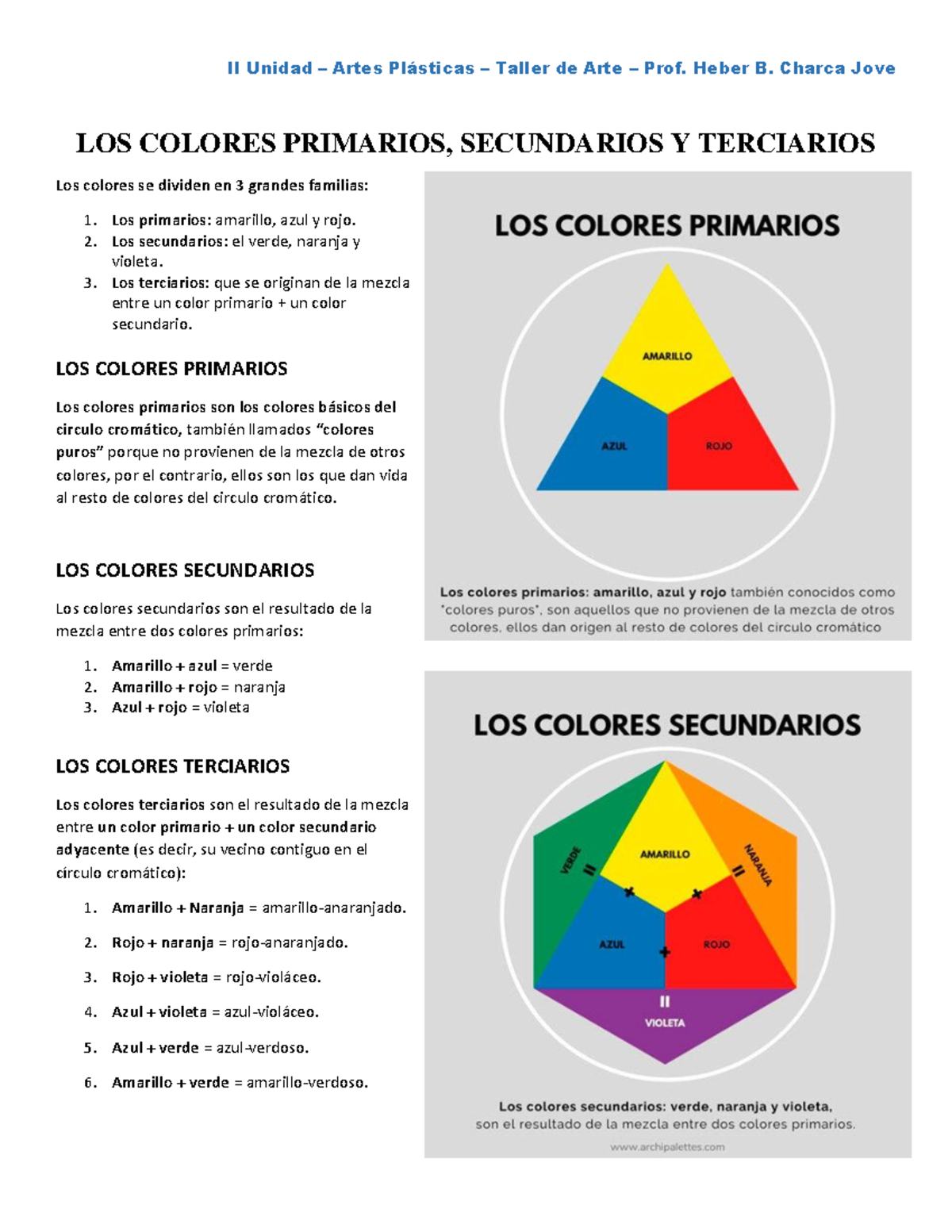 Clase 2 Los Colores Primarios y Secundarios y terciarios - II Unidad ...