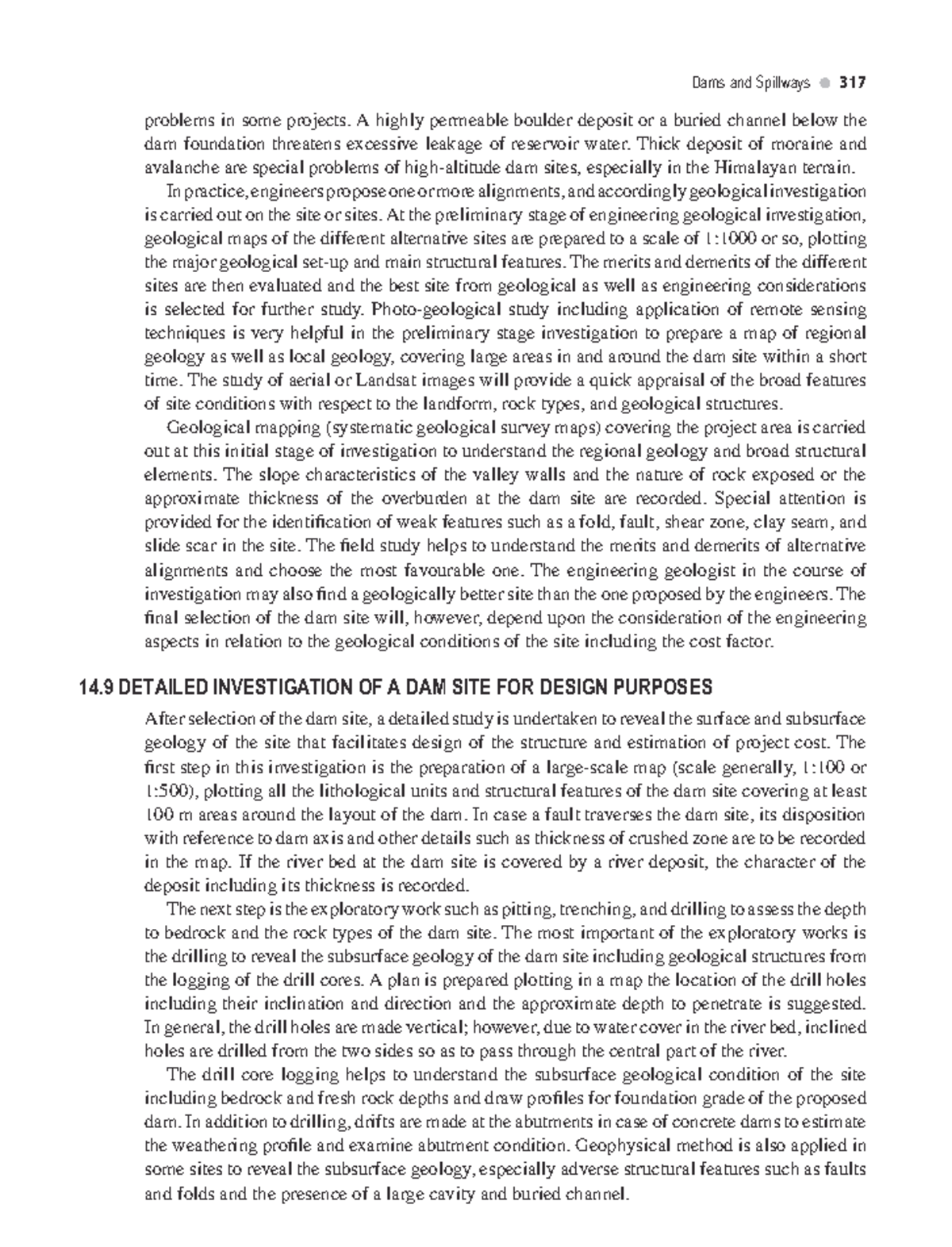 Engineering Geology 317: Dams and Spillways Site Investigation Insights ...
