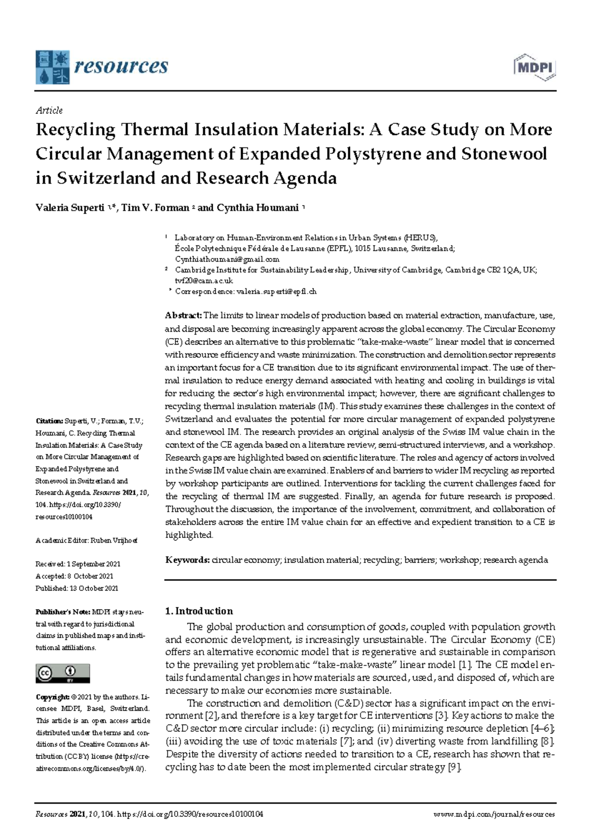 Recycling Thermal Insulation Materials: A Case Study on EPS & Stonewool ...