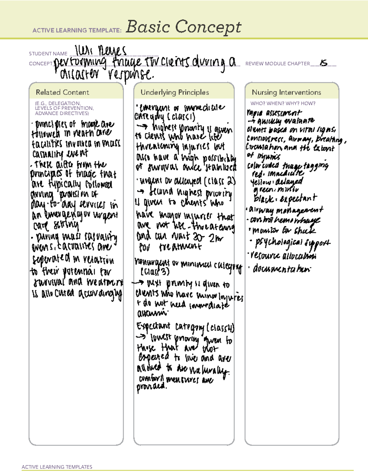 Templates - notes - STUDENT NAME ...