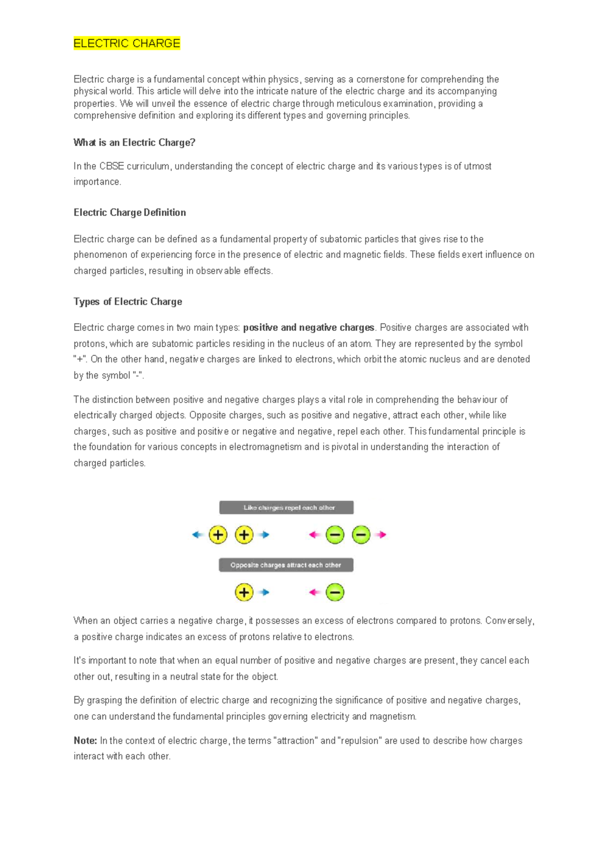 Physics 2nd Sem Lesson 1: Understanding Electric Charge - Studocu