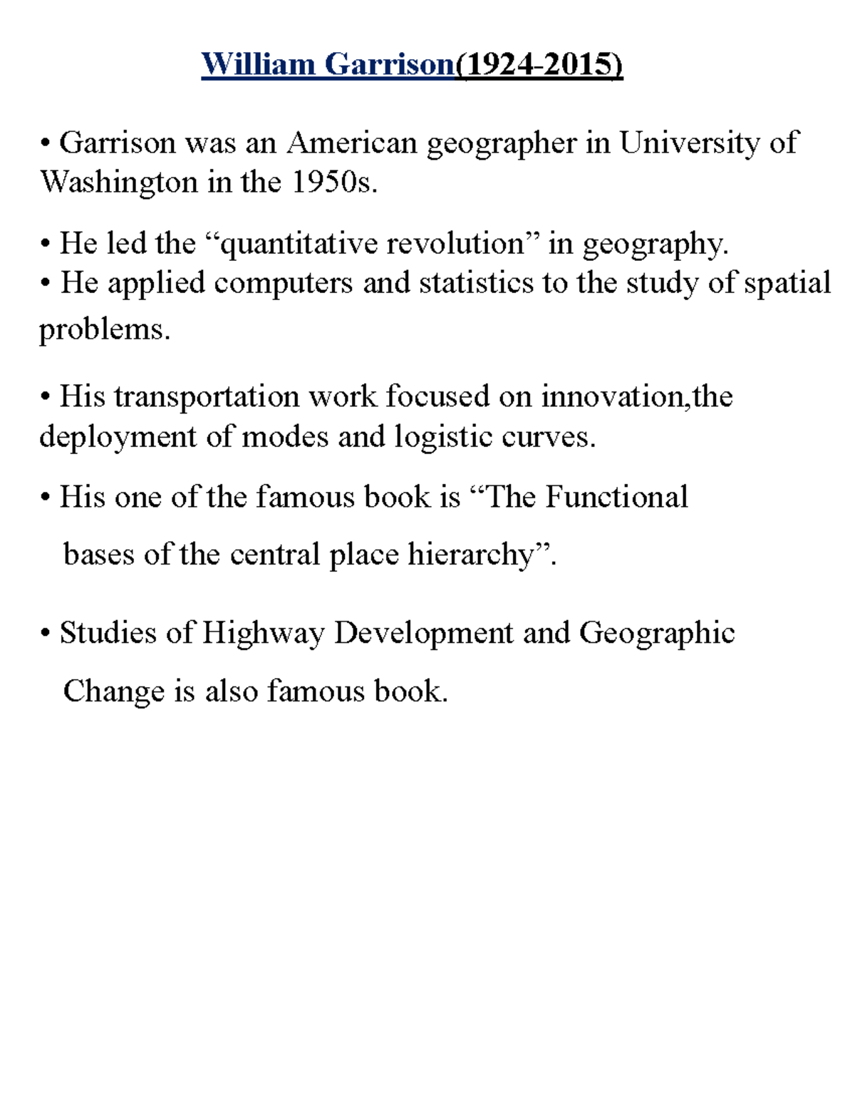 William Garrison - Possibilism in geographical thought - Social ...