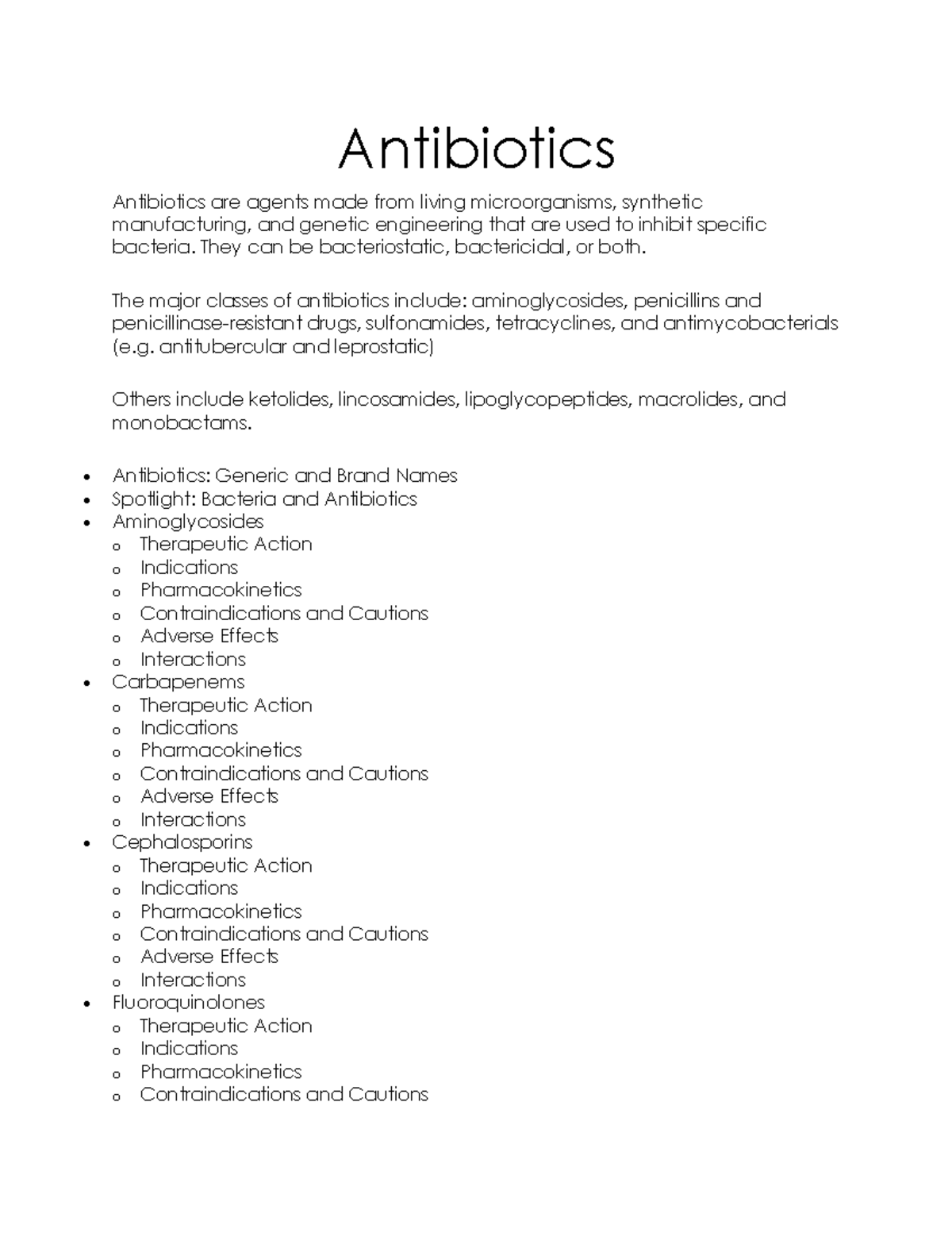 8. Antibiotics - Lecture notes - Antibiotics Antibiotics are agents ...