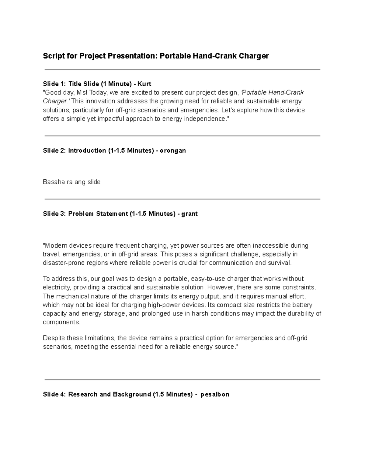 Script - ' This innovation addresses the growing need for reliable and ...