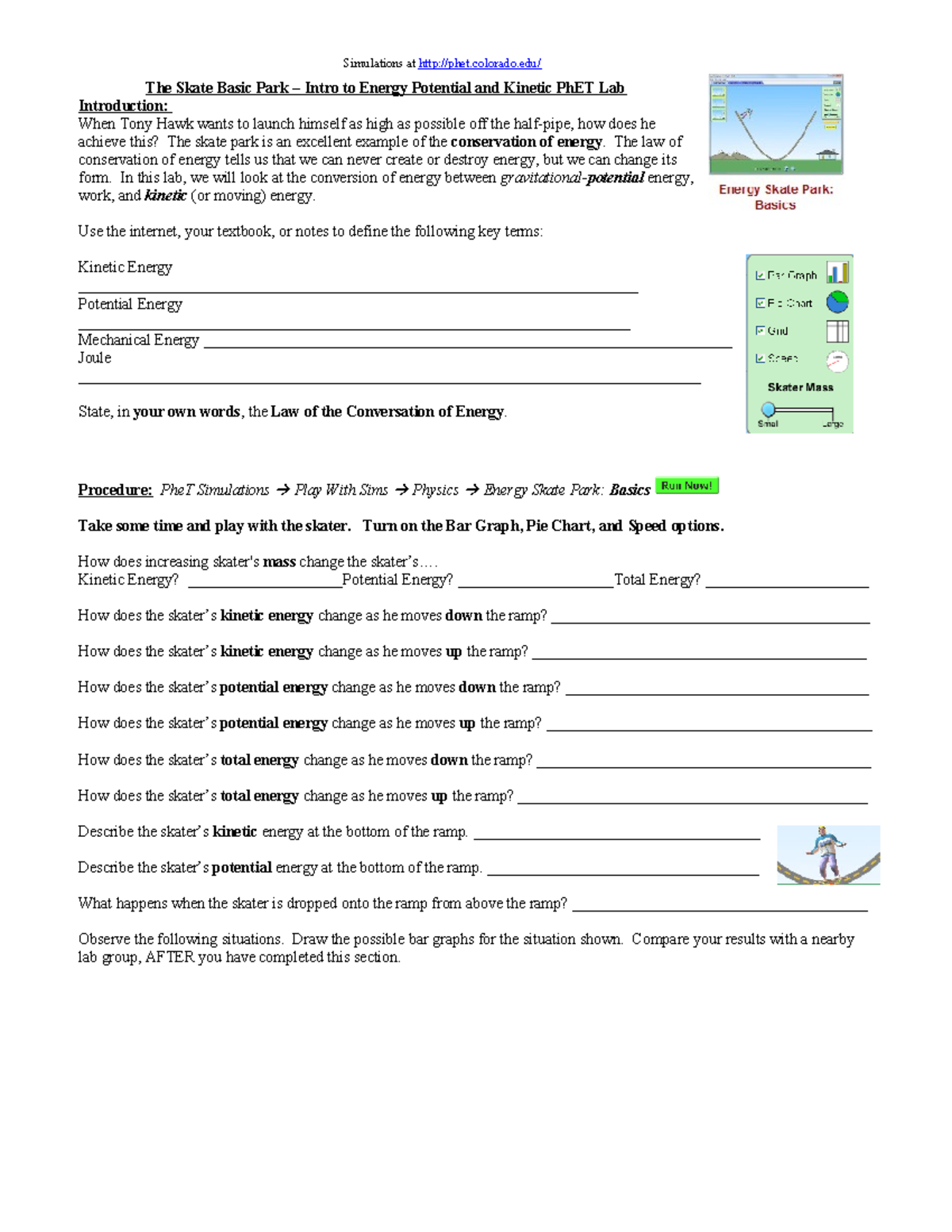 Energy Skate Park – Potential & Kinetic Energy PhET Lab Analysis - Studocu