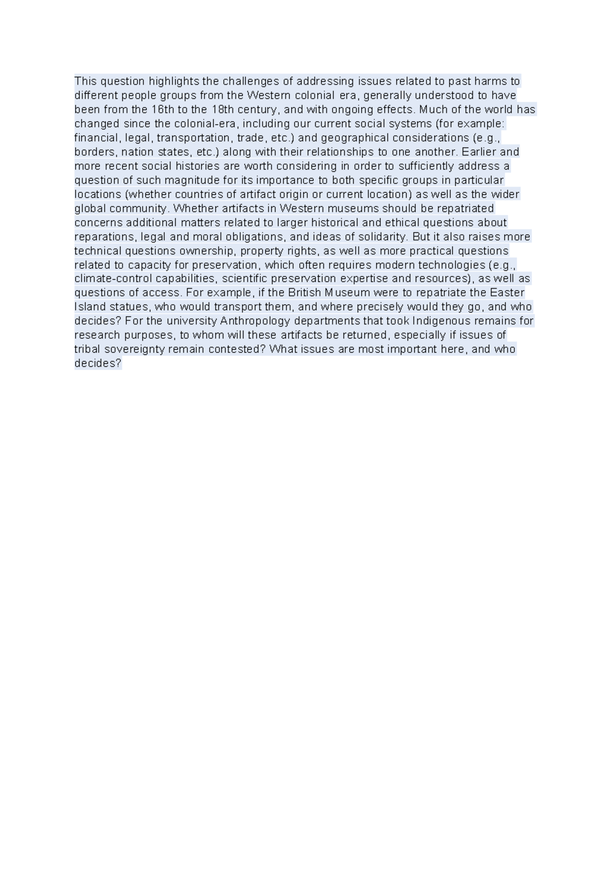 Colonial Repatriation Challenges: Ethical and Practical Considerations ...