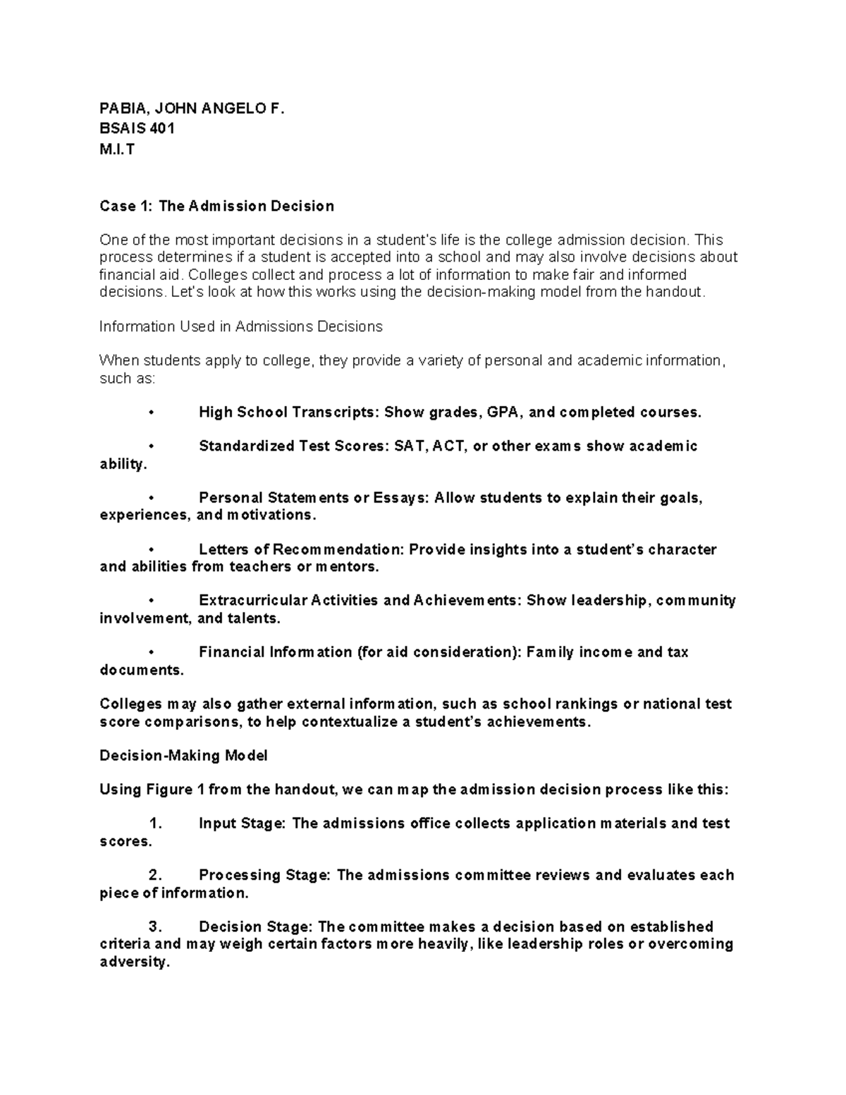 03 ELMS Activity 1 - Summary BS in Accounting Information Systems ...
