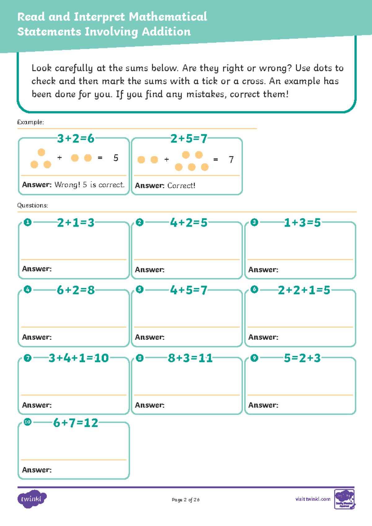 Year 1 Addition and Subtraction Workbook: Exercises and Worksheets ...