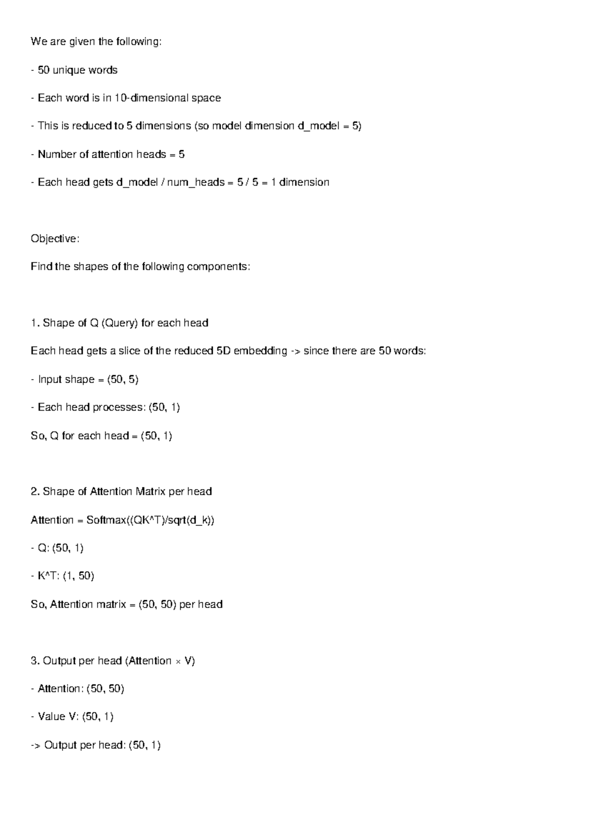 Detailed Attention Shapes Analysis for Model Dimension d_model 5 - Studocu