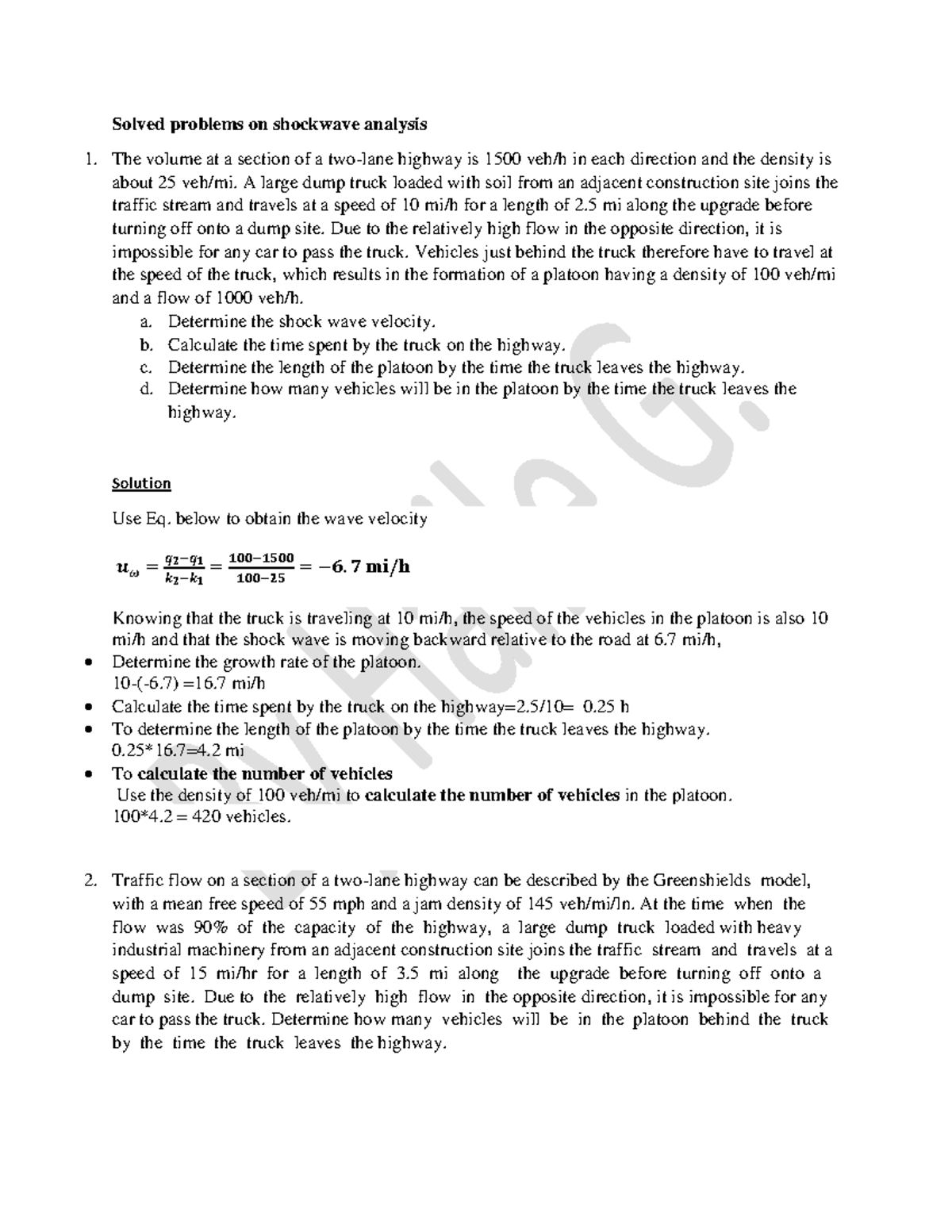 Worksheet on Shockwave Analysis: Solved Problems and Solutions - Studocu