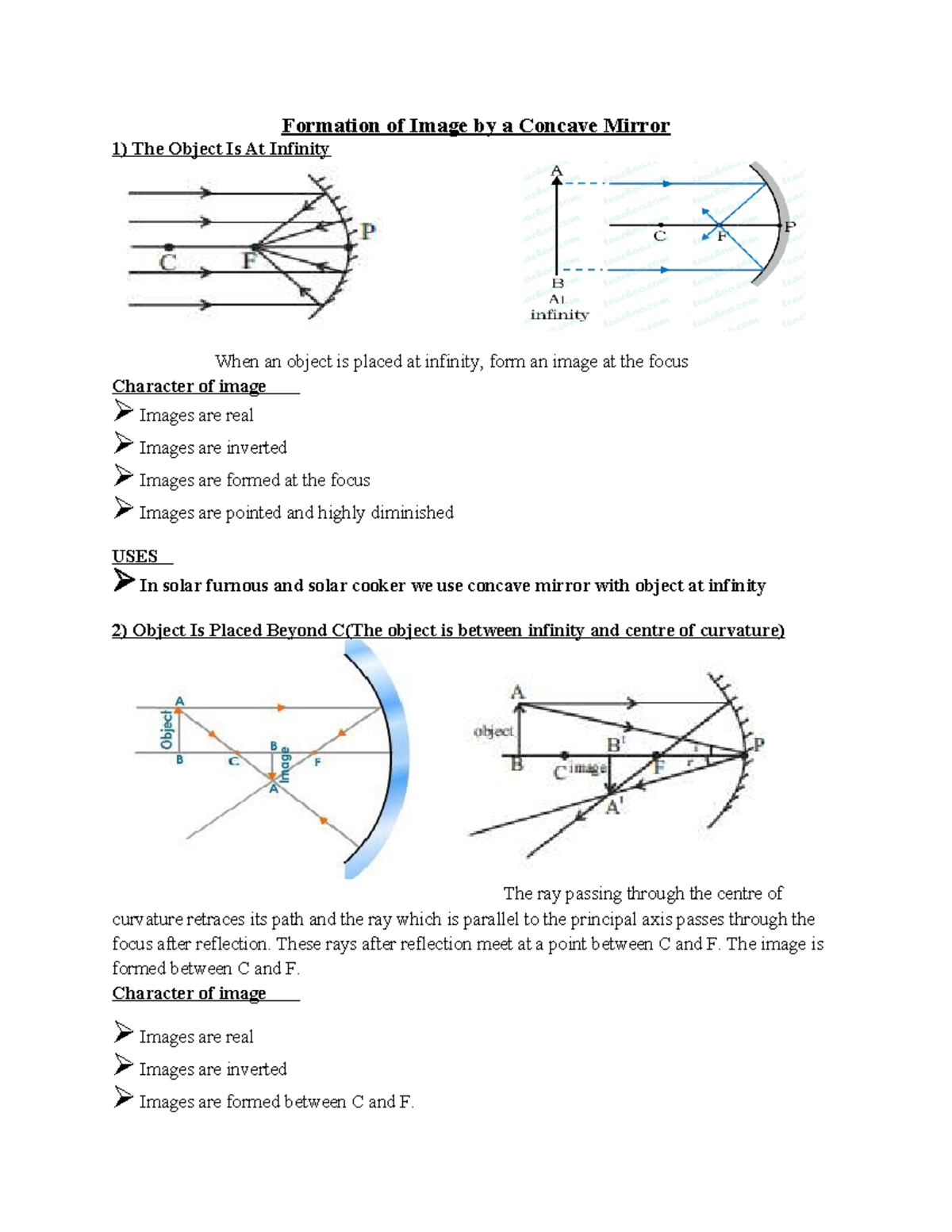 Formation of Image in Concave & Convex Mirrors - Share Light Note III ...