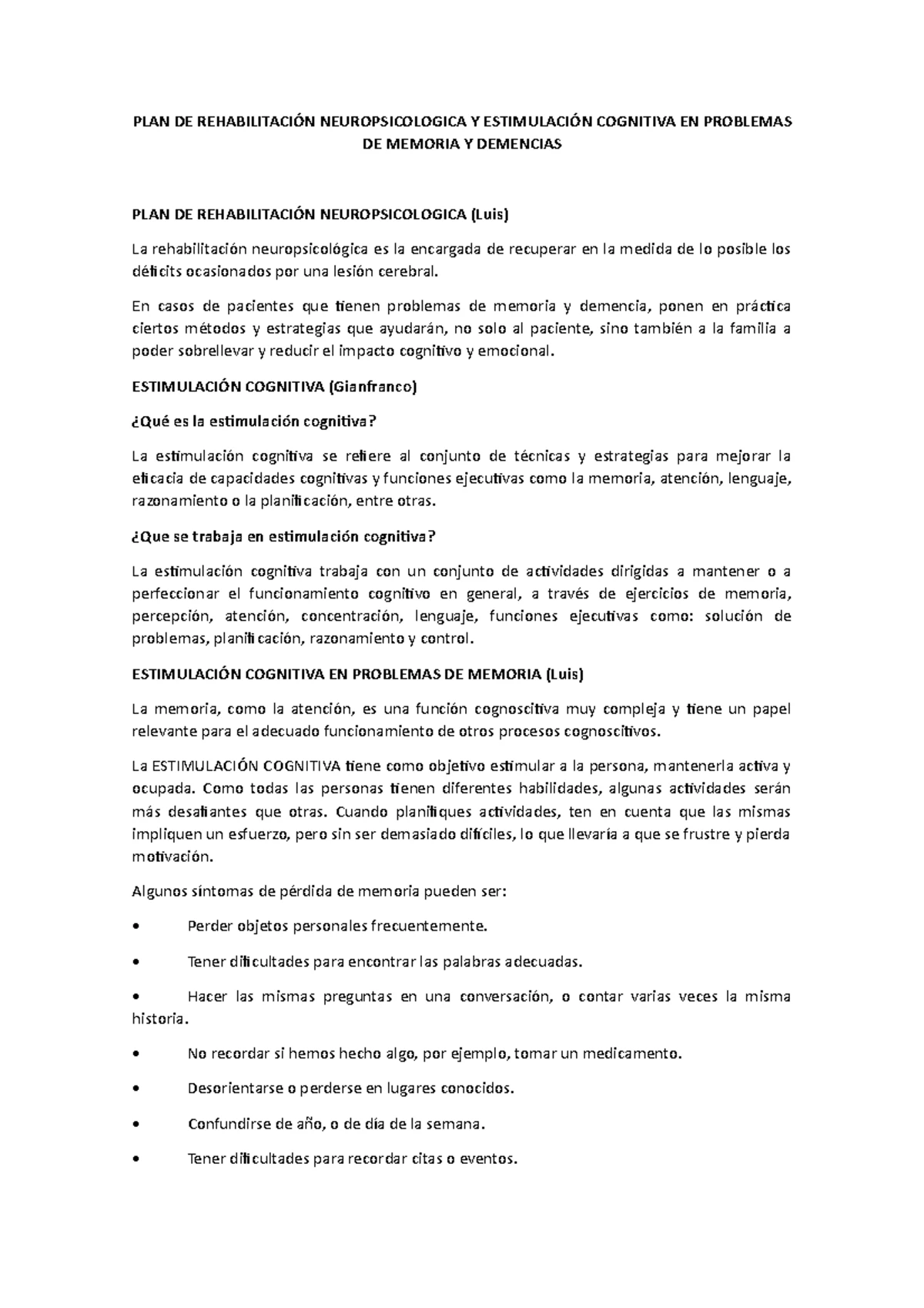 Caso Clínico: Informe Psicológico y Plan de Tratamiento F32.1 - Studocu