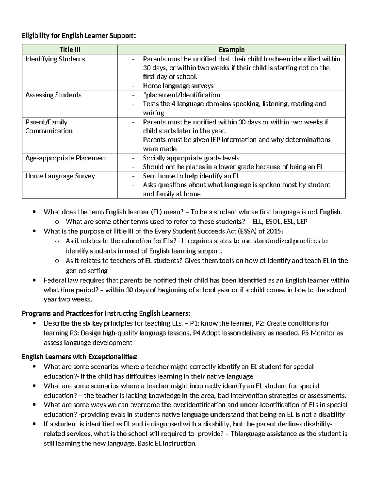 D096 D169 M1 English Learner Support Study Guide & Key Terms - Studocu