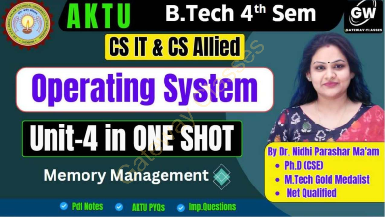 CS IT 6327: Memory Management in Operating Systems - One Shot Notes ...