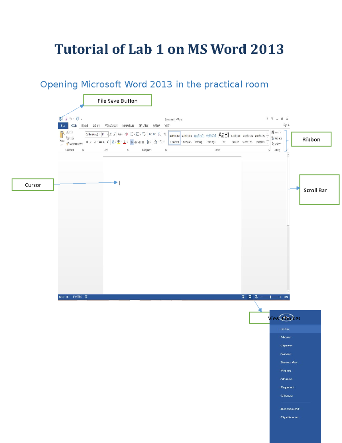 Lab 1 MS Word: Comprehensive Guide to MS Word 2013 Features - Studocu