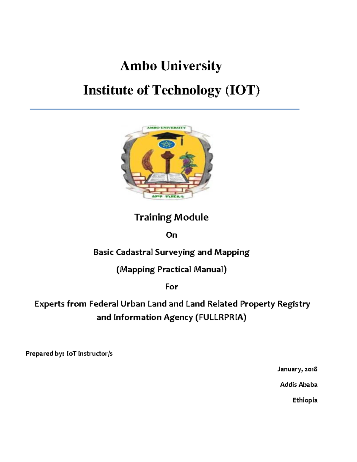 Basic Cadastral Surveying and Mapping Manual (IOT-Training) - Studocu