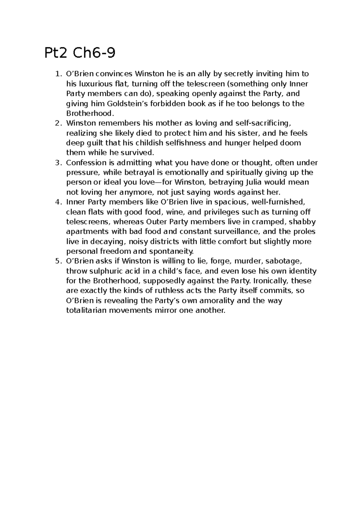 Chapter Questions for 1984 (Pt2 Ch6) Analysis - Studocu