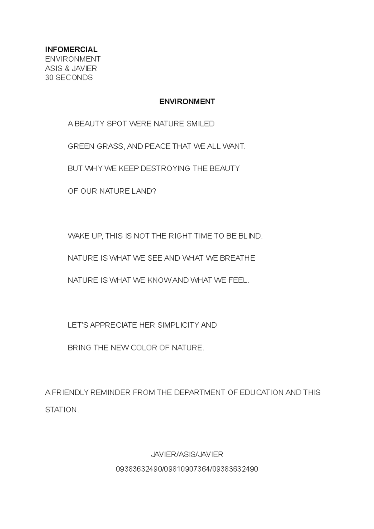 NEWS - Infomercial Report on Environmental Updates & Natural Events ...