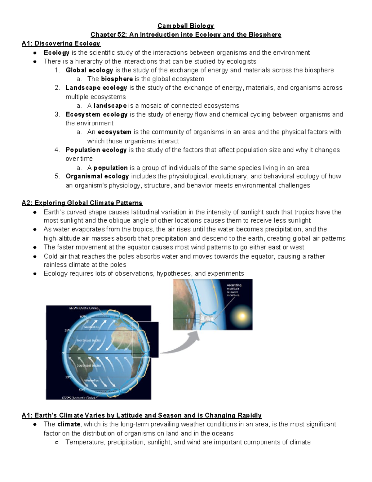 AP Biology Chapter 52: Ecology and Biosphere Overview Notes - Studocu